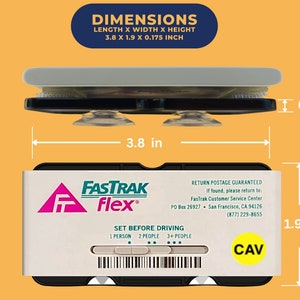 Universal Fastrak Toll Tag Holder. Black, Fits All Fastrak Flex CAV ...