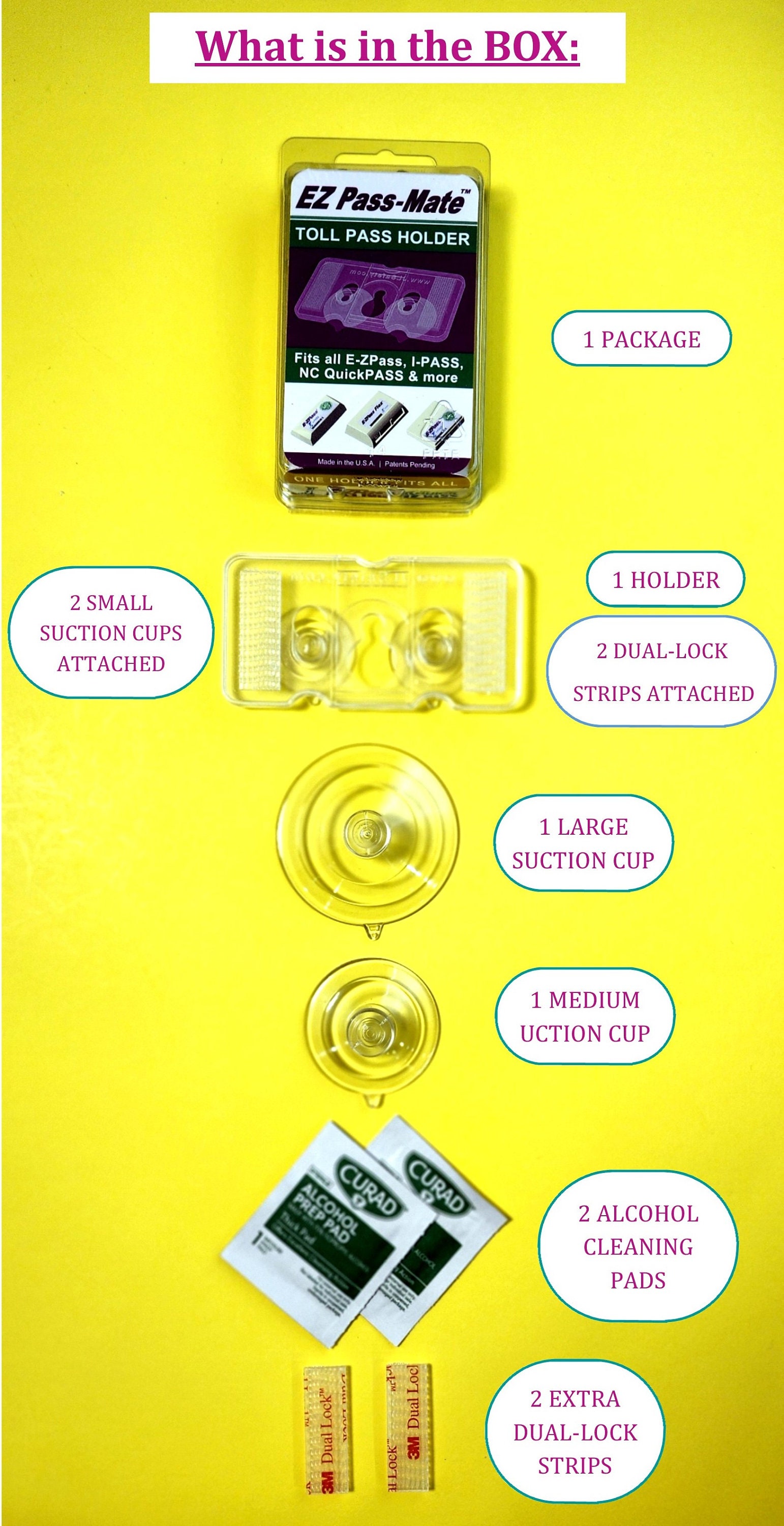 Universal Fastrak Toll Tag Holder. Clear, Fits All Fastrak Flex CAV ...