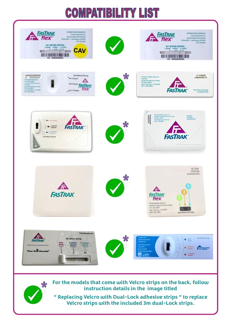 Universal Fastrak Toll Tag Holder. Black, Fits All Fastrak Flex CAV ...