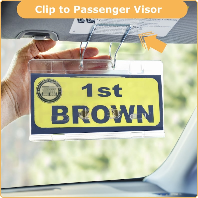Student Pick up Permit Holder, Carpool Lane Display, Swing It Down to ...