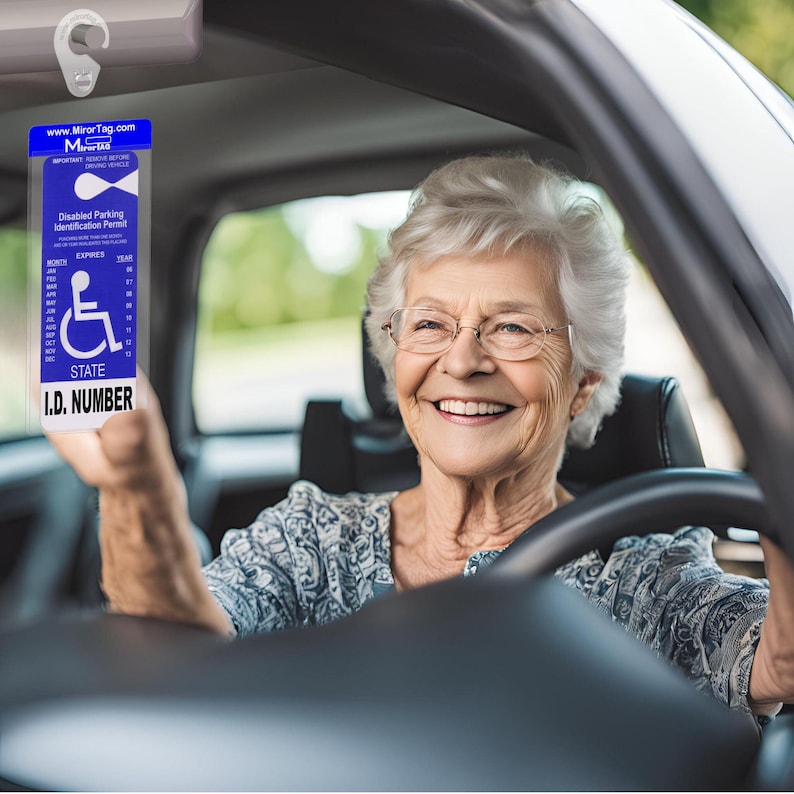Handicap Parking Placard Holder - Mirortag Silver, Magnetically Display ...