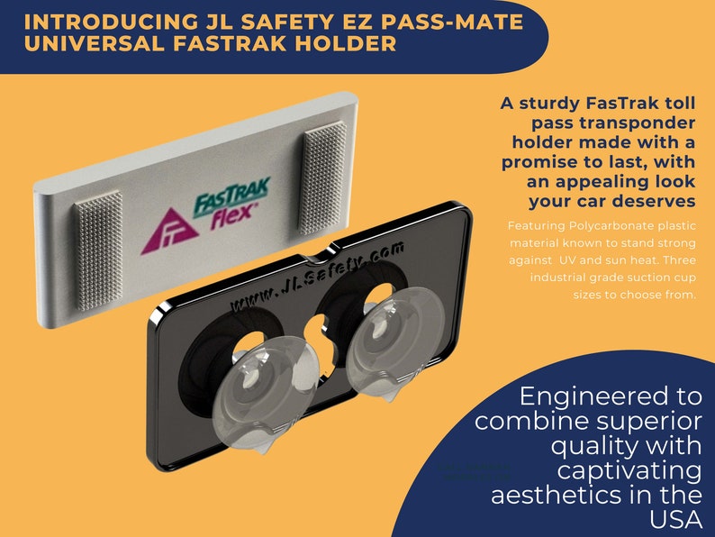 Universal Fastrak Toll Tag Holder. Black, Fits All Fastrak Flex CAV ...