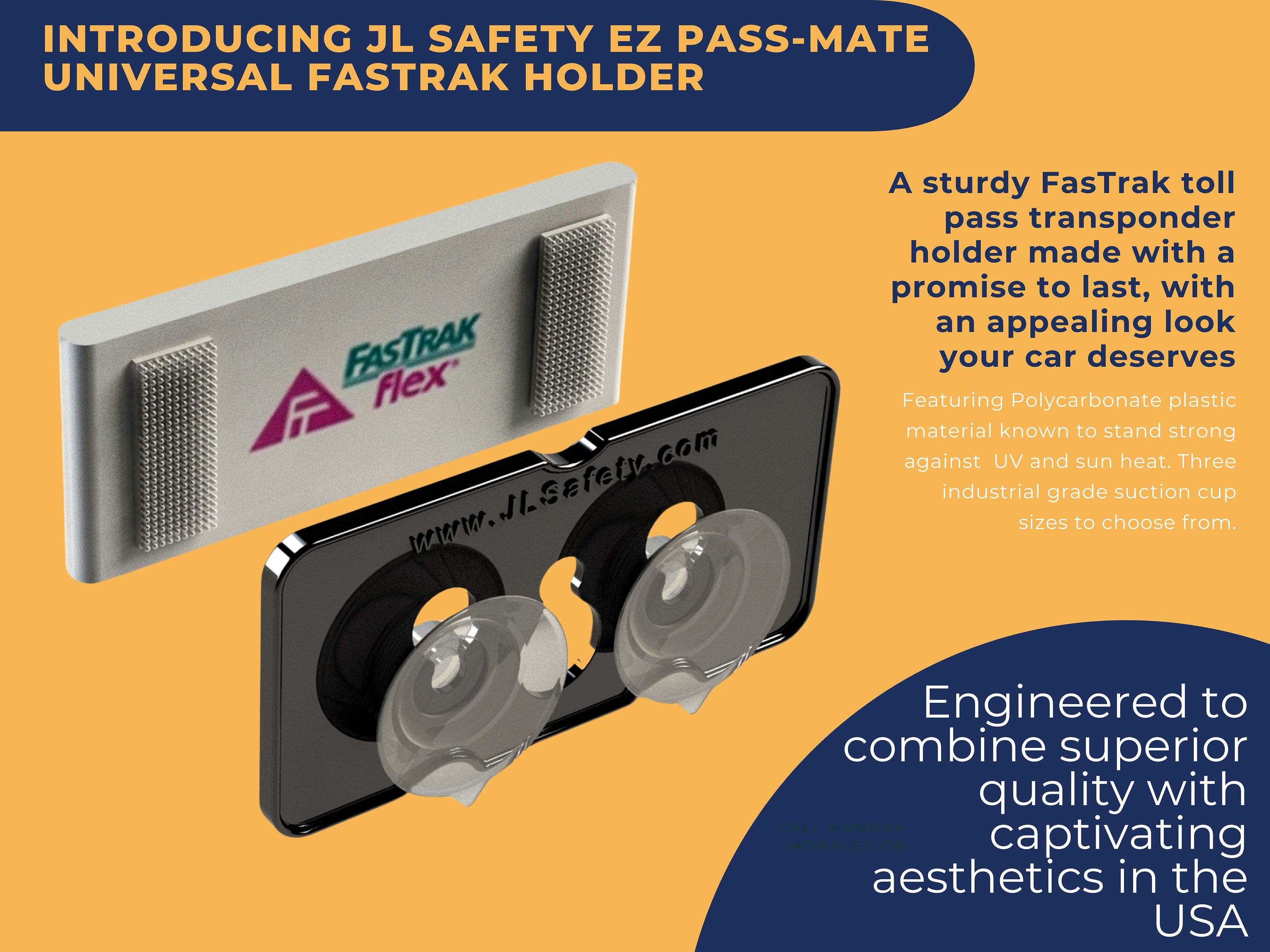 Universal Fastrak Toll Tag Holder. Black, Fits All Fastrak Flex CAV, Fastrak Standard ...