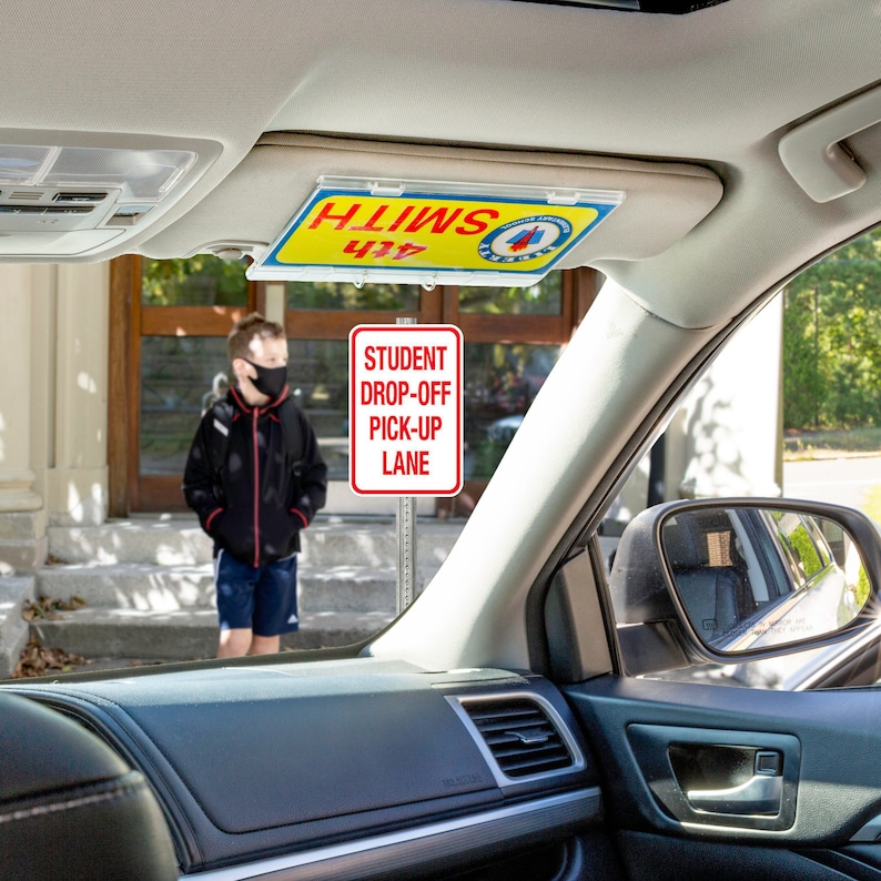 Student Pick up Permit Holder, Carpool Lane Display, Swing It Down to ...