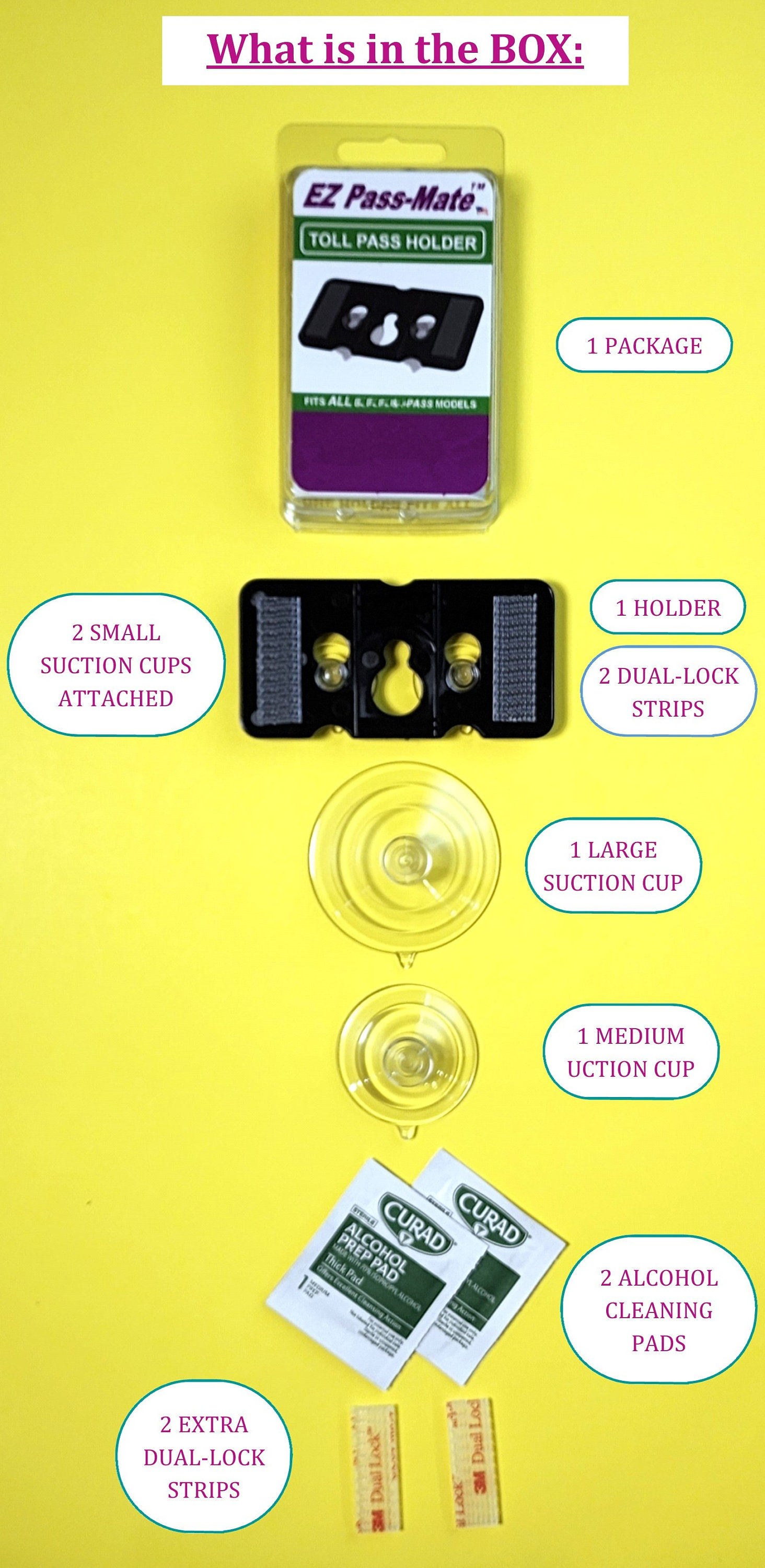 Universal Fastrak Toll Tag Holder. Black, Fits All Fastrak Flex CAV ...