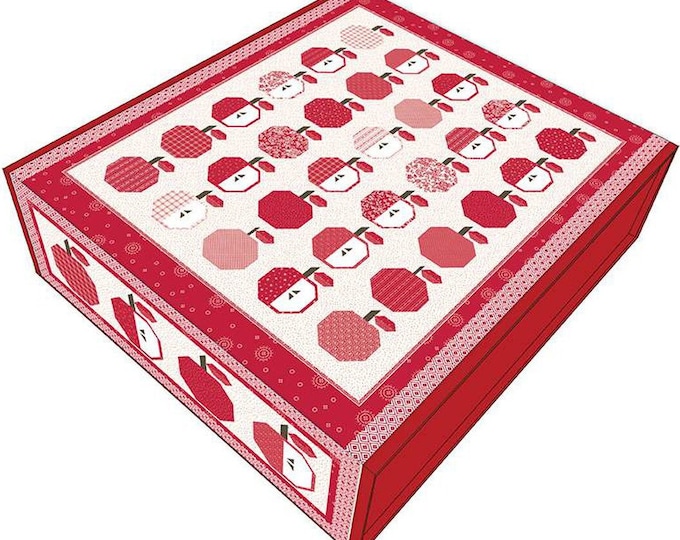 Apple Season Boxed Quilt Kit, Riley Blake Fabric, Red Delicious Apples ...