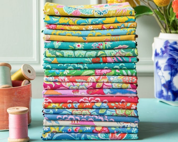Tilda Bloomsville Fabric Half Yard Bundle, 20pc, Tone Finnanger Fabric ...