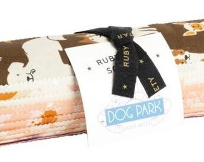 Sarah Watts Dog Park Layer Cake, 10" Fabric Squares, Ruby Star Society ...