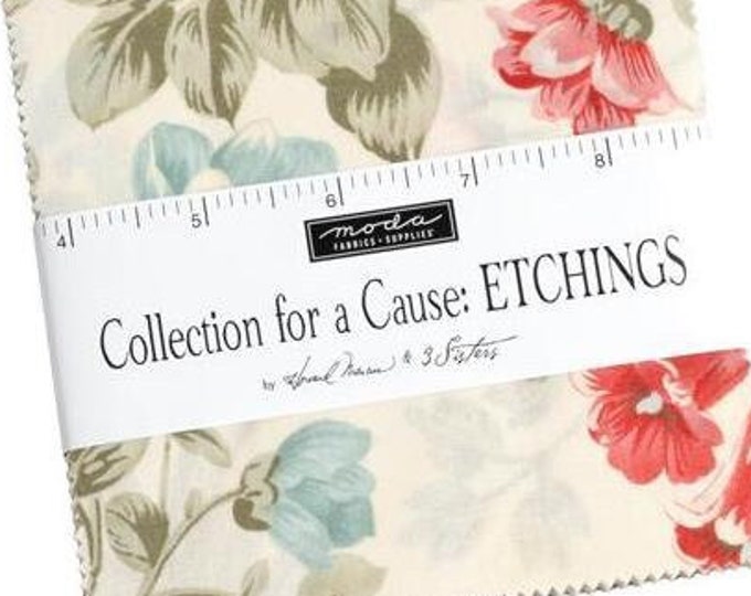 Moda Collections for a Cause Etchings Fabric Charm Pack, 5" Squares ...