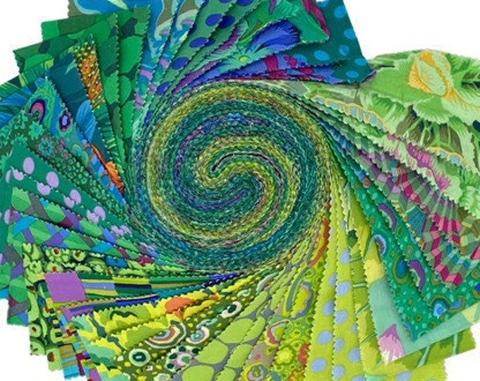 Kaffe Fassett Classics Plus Meadow Design Roll, 2.5" Fabric Strips, Free Spirit Fabric, Jelly ...