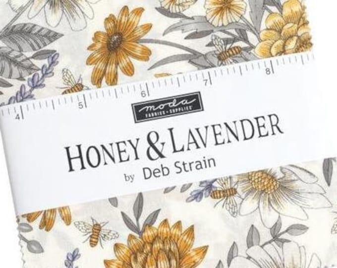 Deb Strain Honey & Lavender Fabric Charm Pack, 5" Squares, Moda Fabric ...
