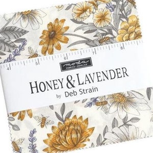 Deb Strain Honey & Lavender Fabric Charm Pack, 5 Squares, Moda Fabric ...