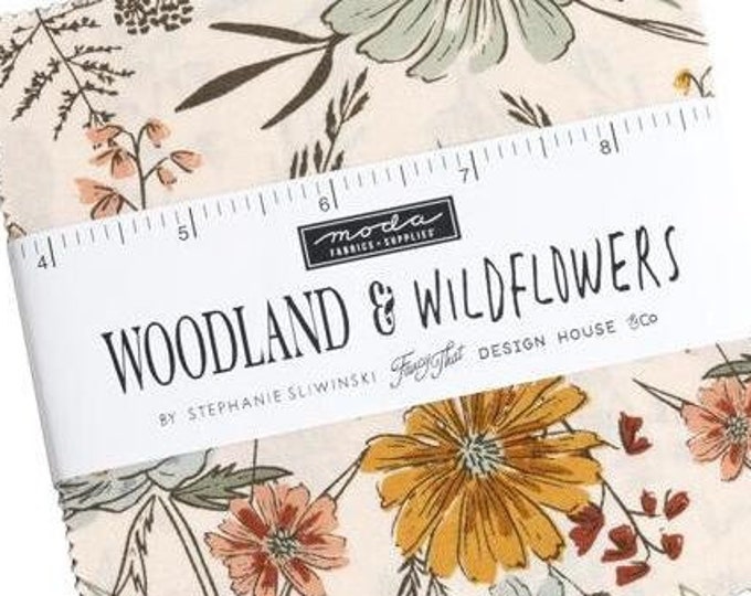Moda Woodland & Wildflowers Fabric Charm Pack, 5" Squares, Moda Fabrics ...