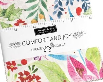 Jolly Good Charm Pack by Basic Grey for Moda Christmas Fabric, 100% Cotton for Quilting and ...