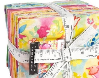 Moda Whimsy Wonderland Fabric Charm Pack, 5 Squares, Momo Fabric, Tie Dye Floral, 33650PP, SQ15 ...