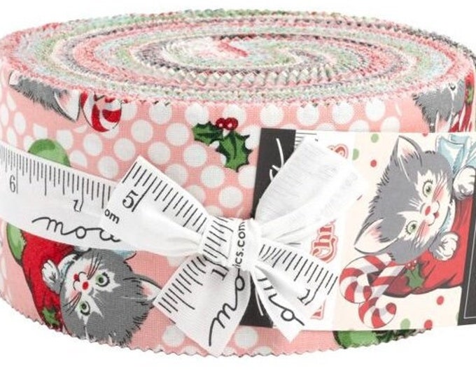 Moda Kitty Christmas Jelly Roll 2.5" Fabric Strips, Urban Chiks Fabric ...