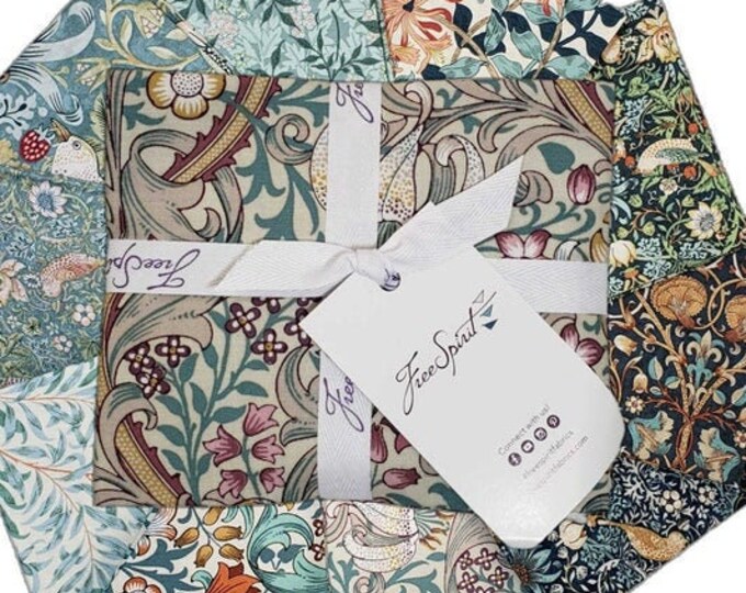 Morris & Co. Leafy Boughs, Fat Quarter Bundle, 10pc, Free Spirit Fabric ...