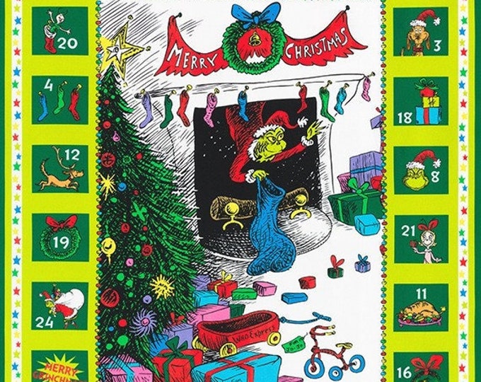How the Grinch Stole Christmas Fabric Panel Dr. Seuss From Robert ...