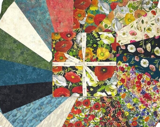 Sue Zipkin Poppy Dreams 10" Fabric Squares, Layer Cake, Clothworks ...
