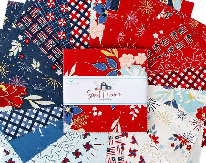 Moda Sweet Freedom 5" Fabric Squares, Riley Blake Fabric Patriotic ...