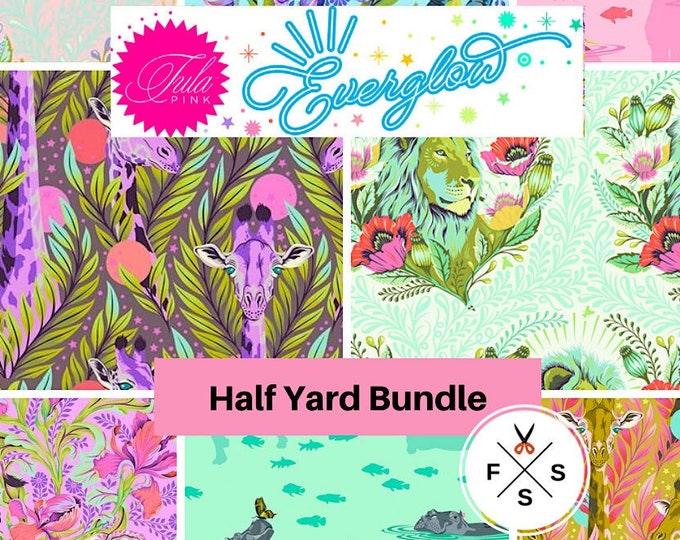 Tula Pink Everglow Half Yard Bundle, Entire Collection 8 Pieces, Free ...