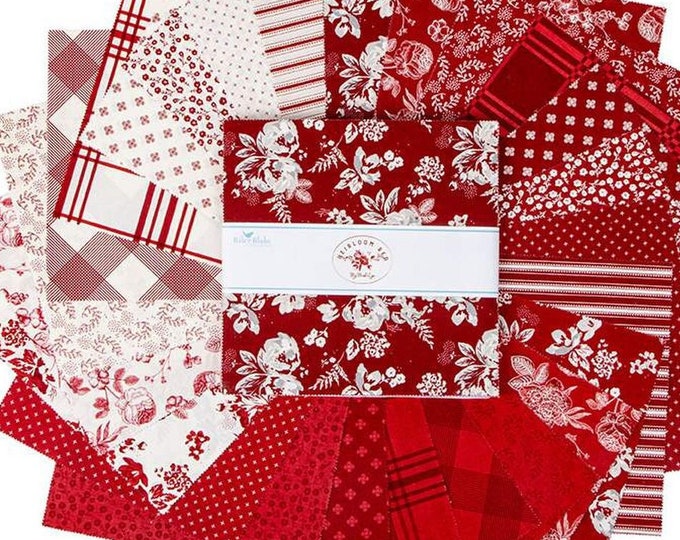 Heirloom Red 10" Fabric Squares Stacker, My Mind's Eye for Riley Blake ...