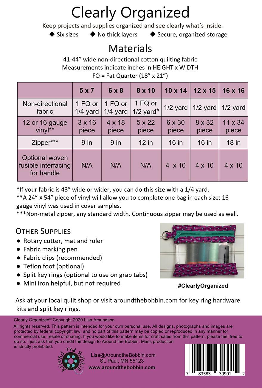 Clearly Organized Pattern, Organizer Bag Pattern, Modern Quilting ...