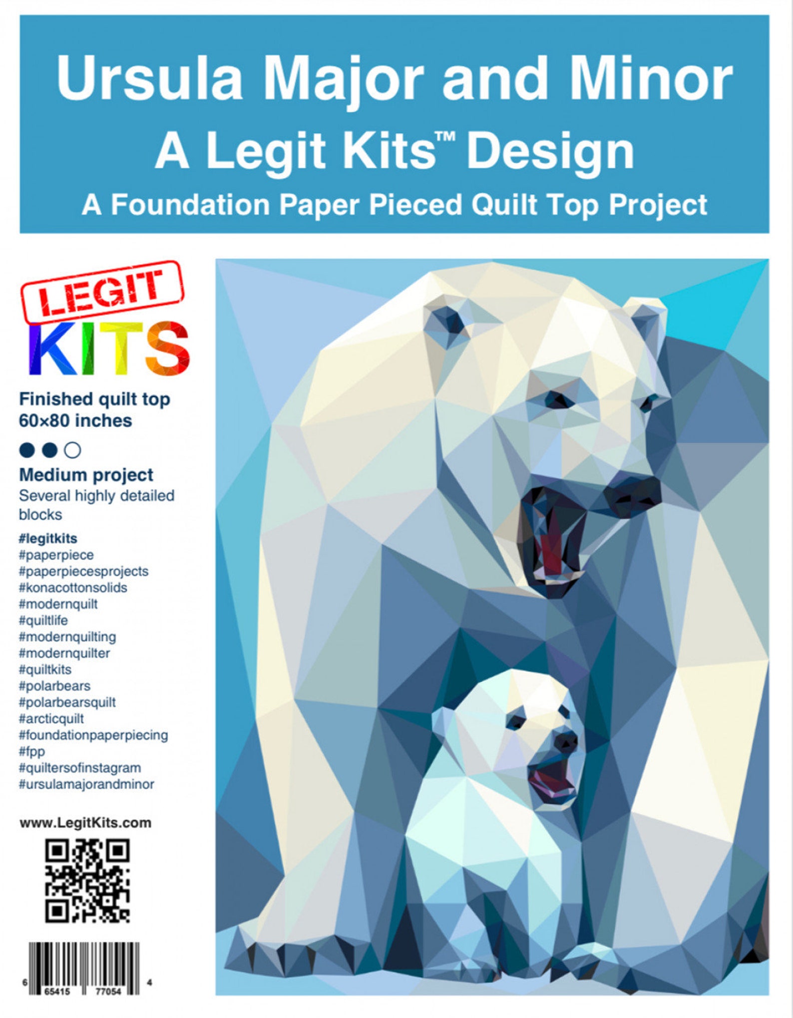 Legit Ursula Major Quilt Pattern Foundation Paper Piecing Kit 60 X 80 ...
