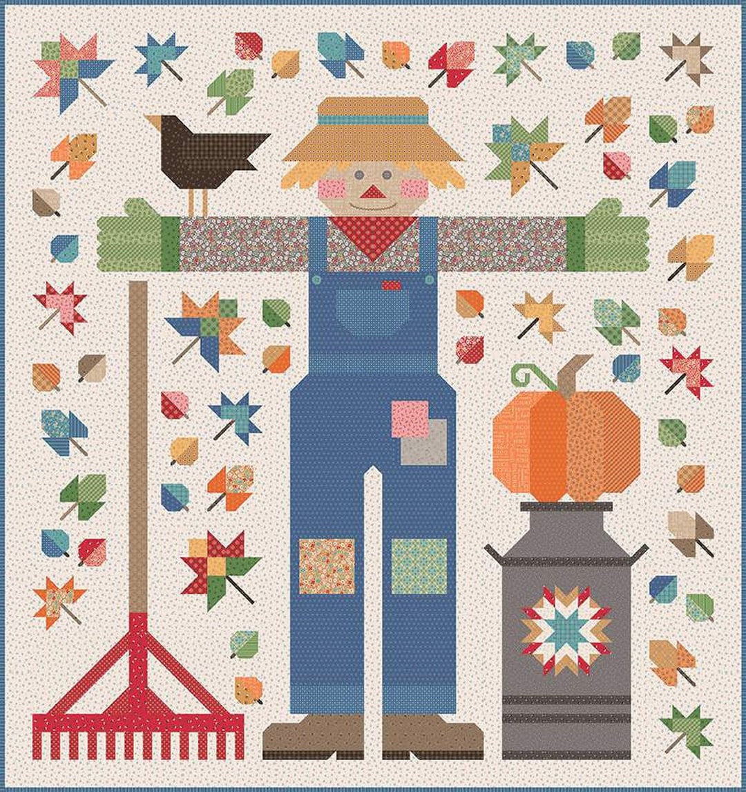 The Quilted Scarecrow Quilt Pattern, Lori Holt Fabric, Autumn Fall ...