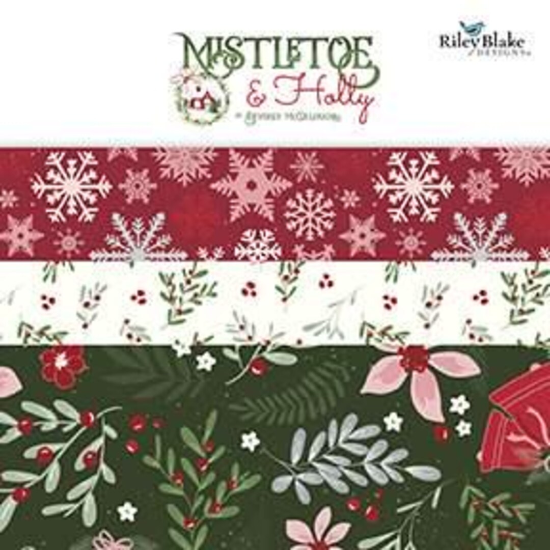PRE-ORDER, Riley Blake Mistletoe & Holly Fat Quarter Bundle, 24pc ...