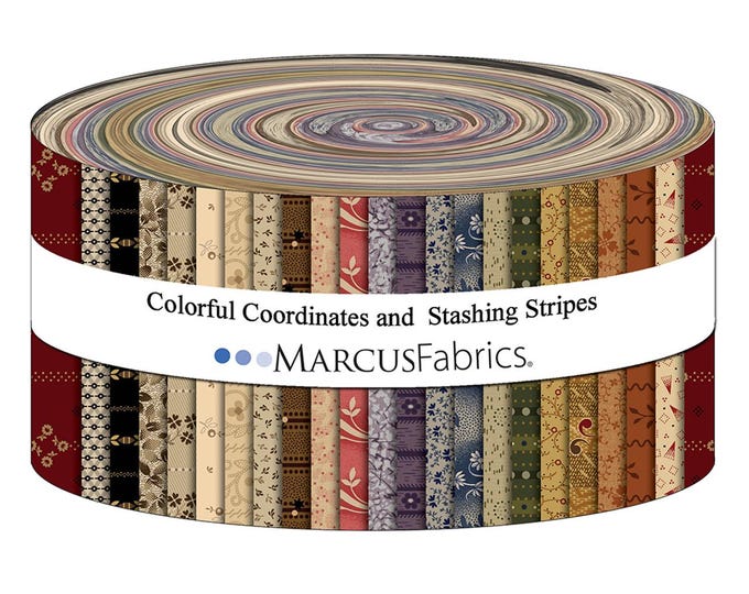 Pam Buda Colorful Coordinates & Sashings Strip Roll for Marcus Fabrics ...