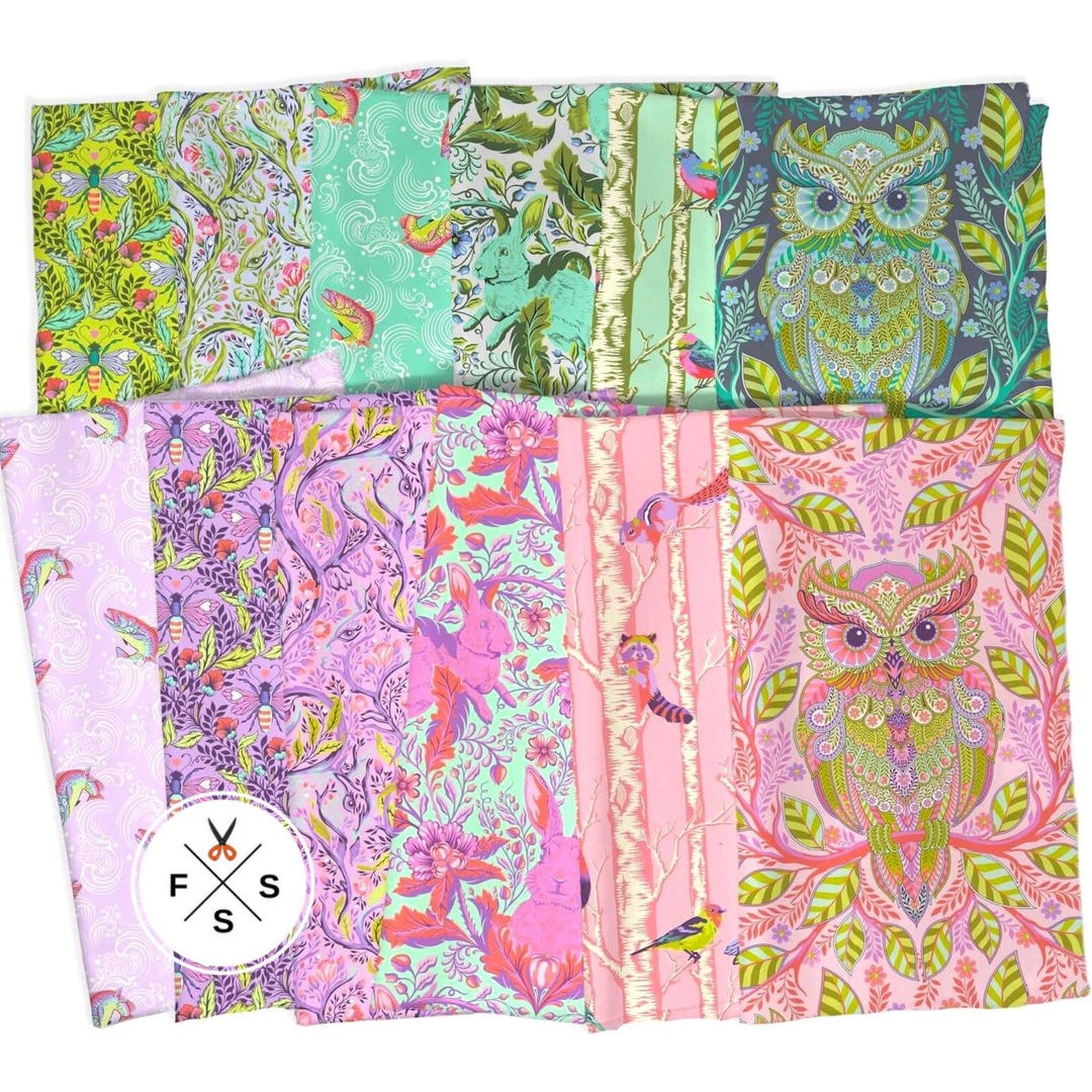 Tula Pink Full Moon Forest II Half Yard Bundle, 12pcs, 50th Collection ...