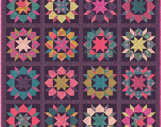 Moda Parlor Quilt Kit, Crystal Manning Fabric, Swoon Sixteen, Floral ...