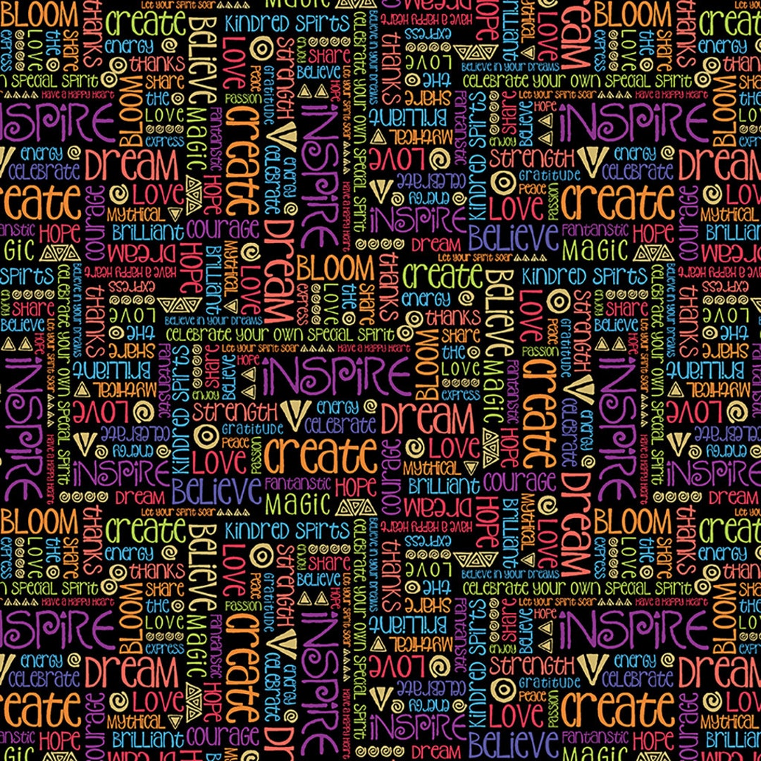 Celestial Magic Words Y3162-3 Black Laurel Burch - Etsy