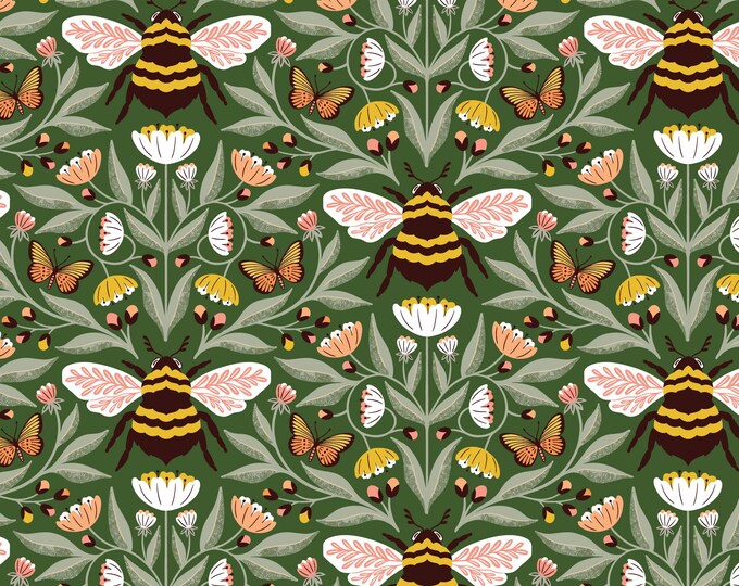 Cloud9 Honey Garden Bee-utiful Jade 227769, Juliana Tipton Fabric, Bee ...
