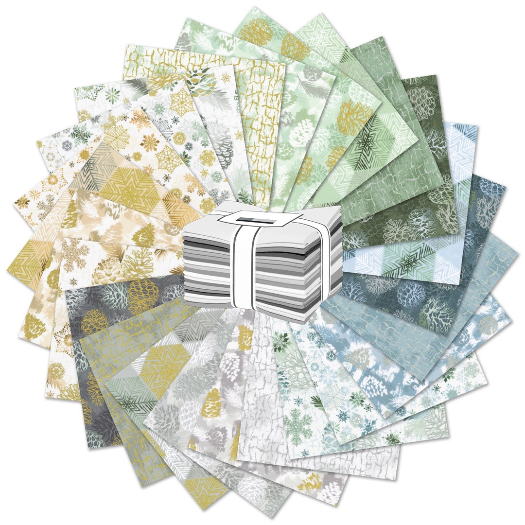 Wishwell Winterstone Fabric Fat Quarter Bundle, 24pc, Robert Kaufman ...