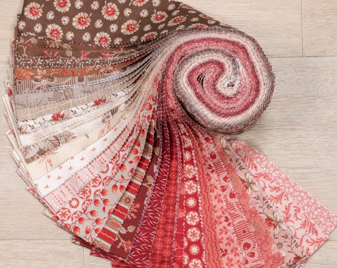 Edyta Sitar Cocoa Pink Jelly Roll, 40pc, Andover Fabrics, Laundry ...