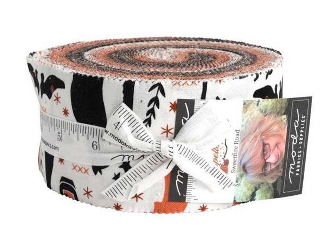 Moda Spellbound Fabric Jelly Roll, 2.5" Fabric Strips, Halloween Black ...