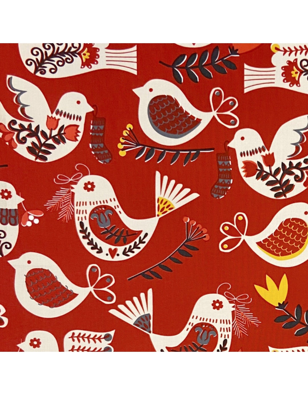 Alexander Henry Fabric, Winter Partridge 9020A Christmas Fabric, 100% ...