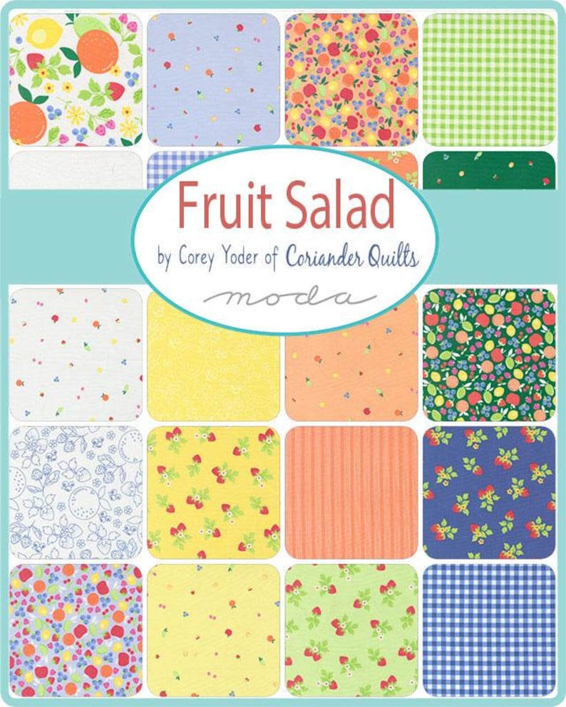 PRE-ORDER, Moda Fruit Salad Layer Cake, 10" Fabric Squares, Corey ...