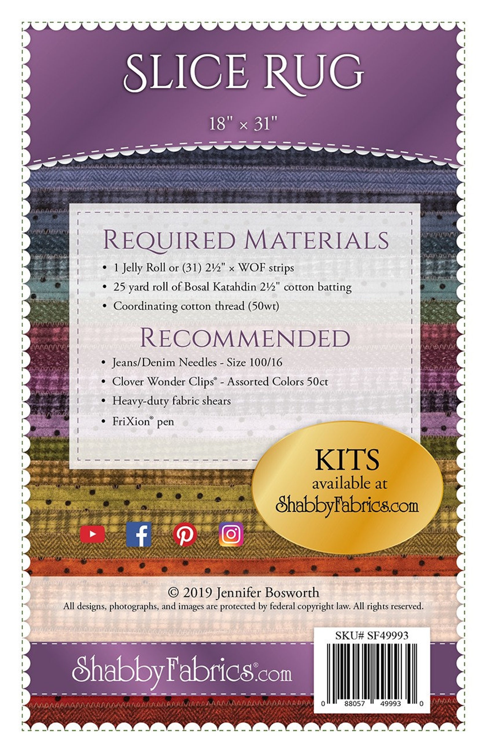 Slice Rug Pattern by Shabby Fabrics, 49993 - Etsy