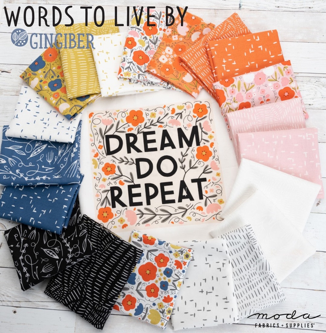 Moda Words to Live by Fat Eighth Bundle, 21pc, Gingiber for Moda ...