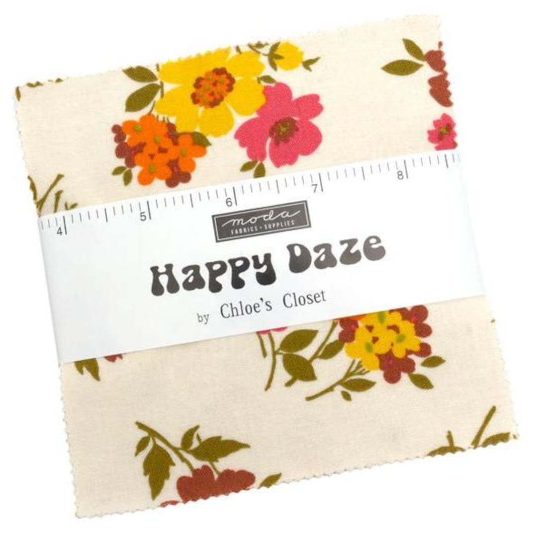 PRE-ORDER, Moda Happy Daze Charm Pack, 5" Fabric Squares, Chloe's ...