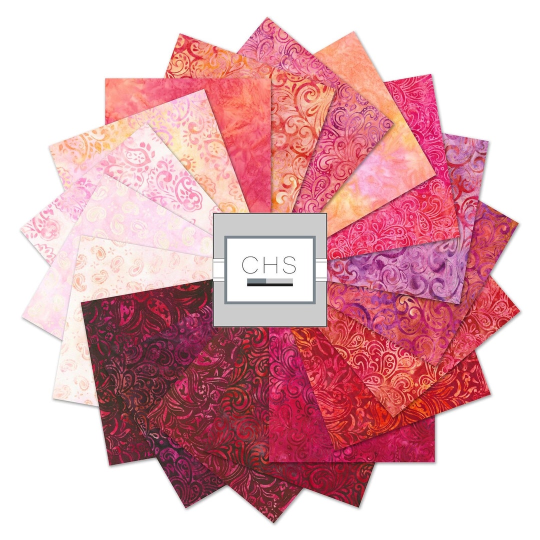 Rouge Batiks 5" Charm Squares, Lunn Studios for Robert Kaufman Fabric ...