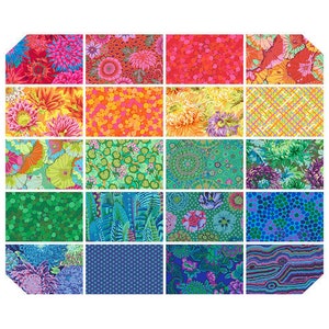 Kaffe Fassett Classics Plus Rainbow, 5 Charm Pack, Fabric Squares, Free ...