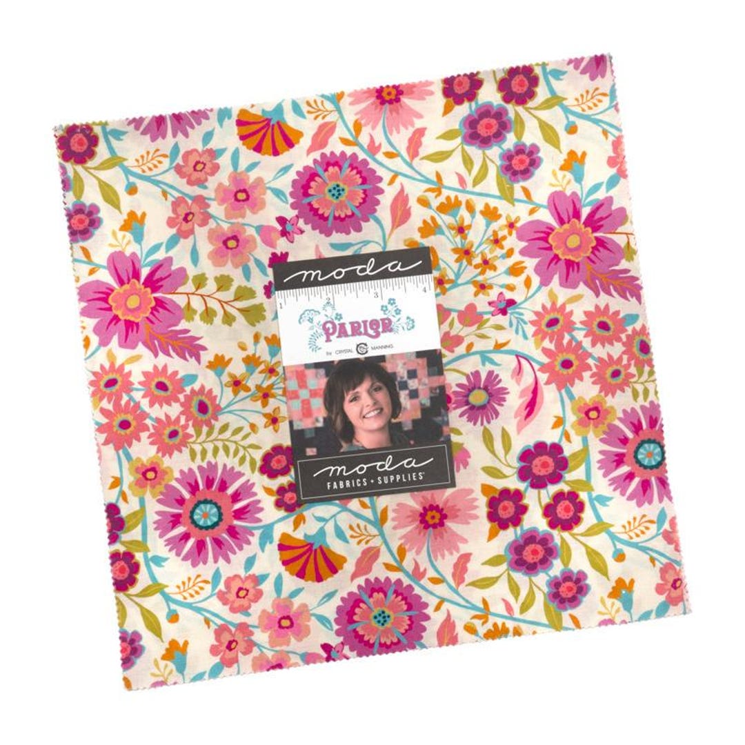 Moda Parlor Layer Cake, Crystal Manning Fabric, 10" Fabric Squares ...
