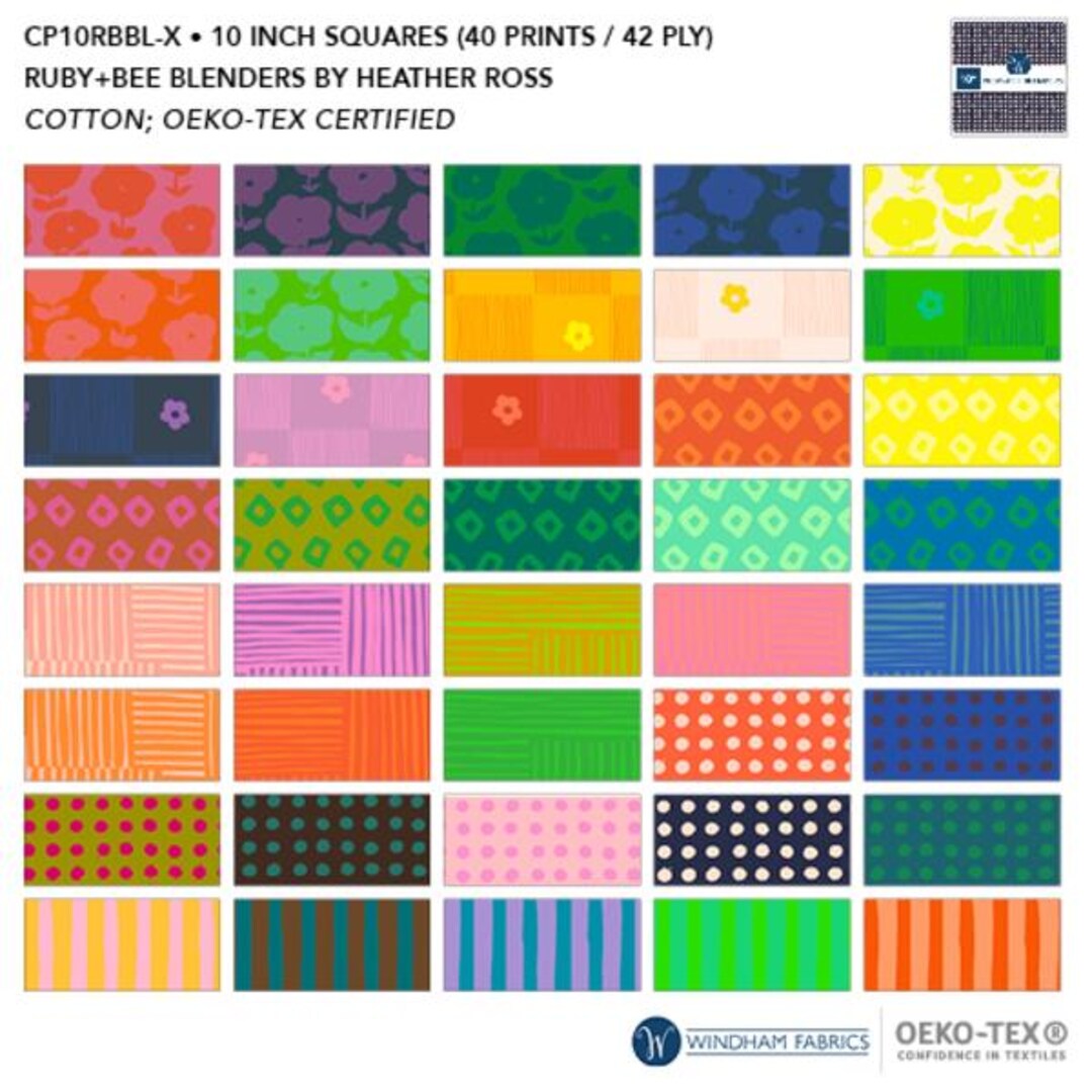 Heather Ross Ruby + Bee Blenders Strips Roll Up, 40pc, for Windham Fabrics J05 - Etsy