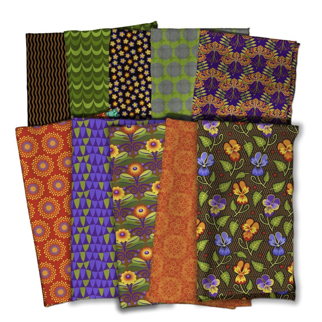 Jane Sassaman Gloriousa Garden Half Yard Bundle Bundle, 10pc, Free ...