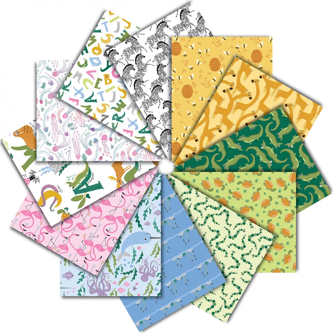 Dear Stella Alphabet Soup Fabric Fat Quarter Bundle, 12 Prints F01 - Etsy