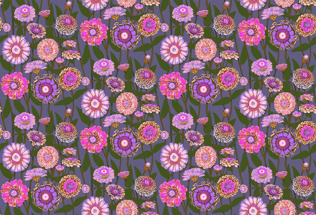 Anna Maria Textiles Jumpstart AMT131-82V Northcott Fabric, Floral, 100% ...